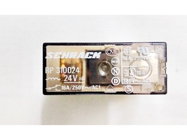 Relej Schrack RP310024 24VDC NO+NC 16A PCB