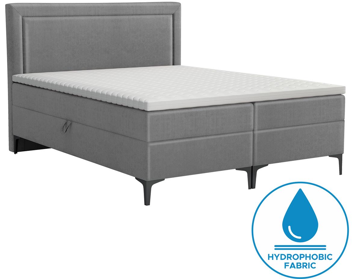 Tempe boxspring krevet 140x212x116 cm sivi