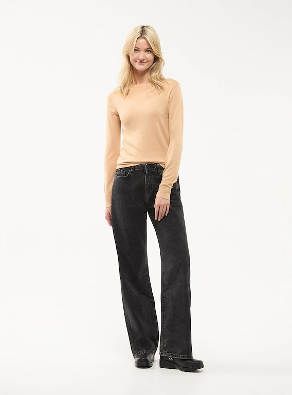 Viscose top with crew neckline Svetlobež