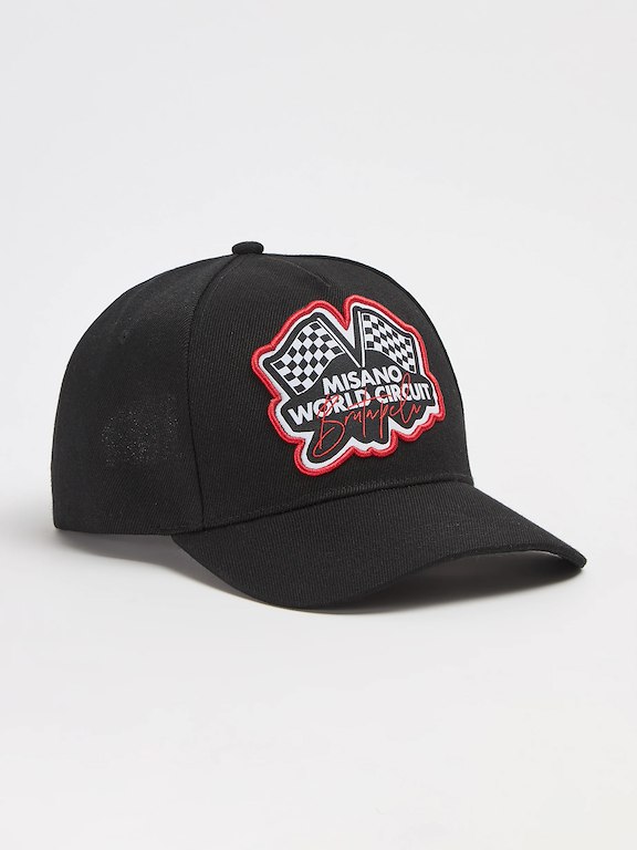 Baseball cap with MWC logo patch Crna