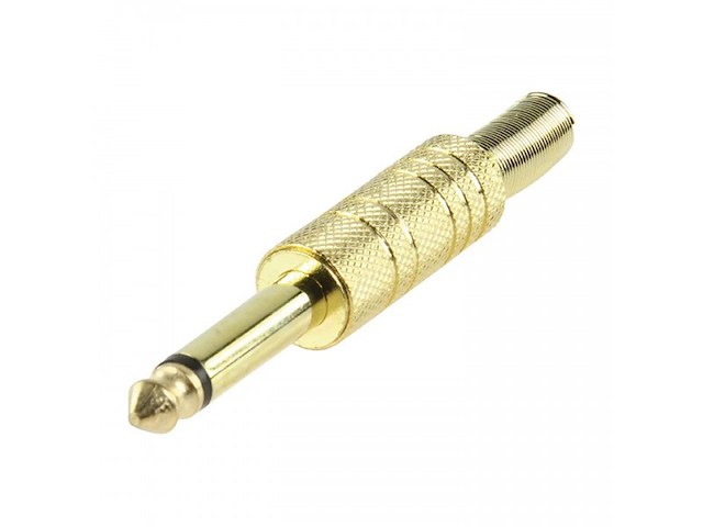 Klink konektor 6.3mm MO M za kabl zlatni
