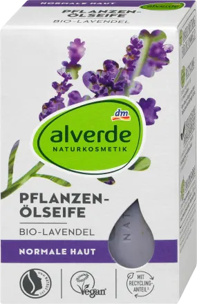 alverde NATURKOSMETIK
Čvrsti sapun sa biljnim uljem lavande, 100 g