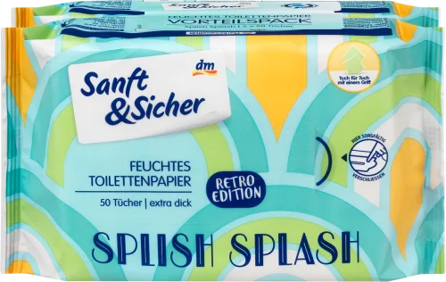 Sanft&Sicher
SPLISH SPLASH vlažni toaletni papir 2x50kom, 2 kom