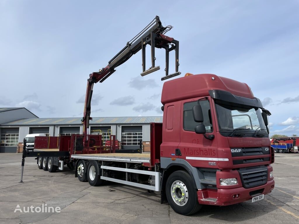 DAF CF85 460 EURO 5 SPACE CAB 6X2 BRICK GRAB DRAWBAR OUTFIT – 2014 – kamion s ravnom platformom