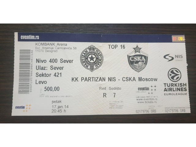 Partizan-CSKA Moskva 17.1.2014