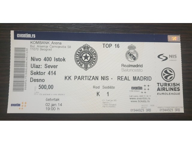 Partizan-Real Madrid 2.1.2014