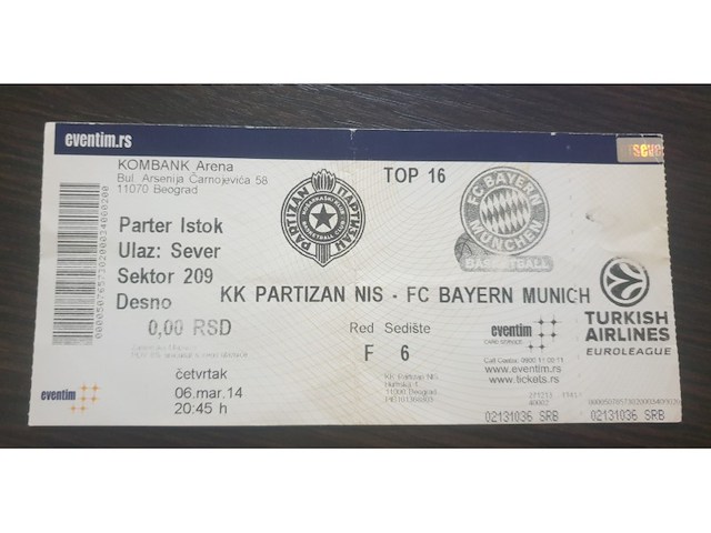 Partizan-Bajern 6.3.2014