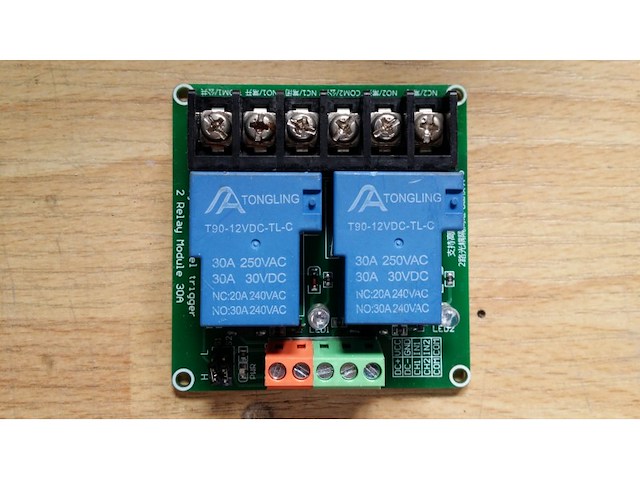 Modul sa 2 releom 30A H/L  12VDC