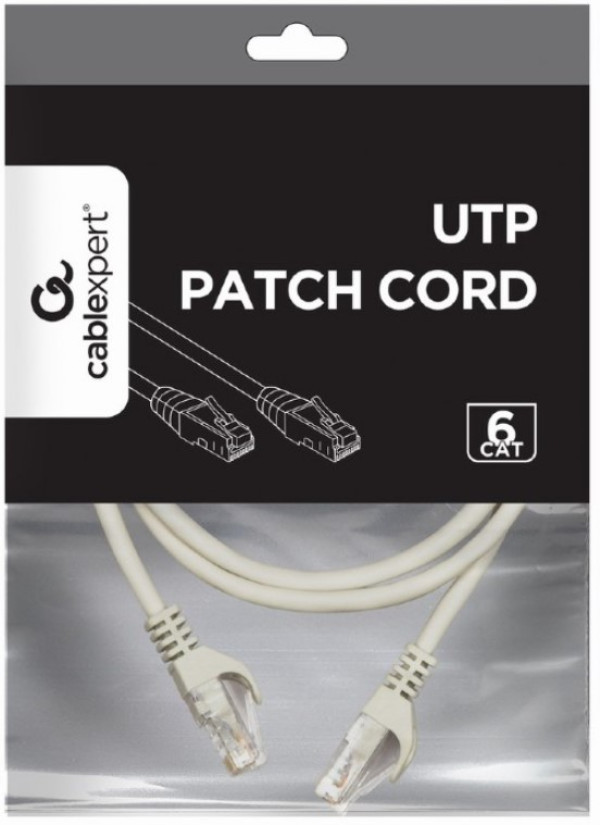 PP6U-1M Gembird Mrezni kabl, CAT6 UTP Patch cord 1m grey