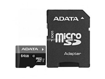 Memorijska Kartica ADATA UHS-I MicroSDXC 64GB class 10 + adapter (AUSDX64GUICL10-RA1)