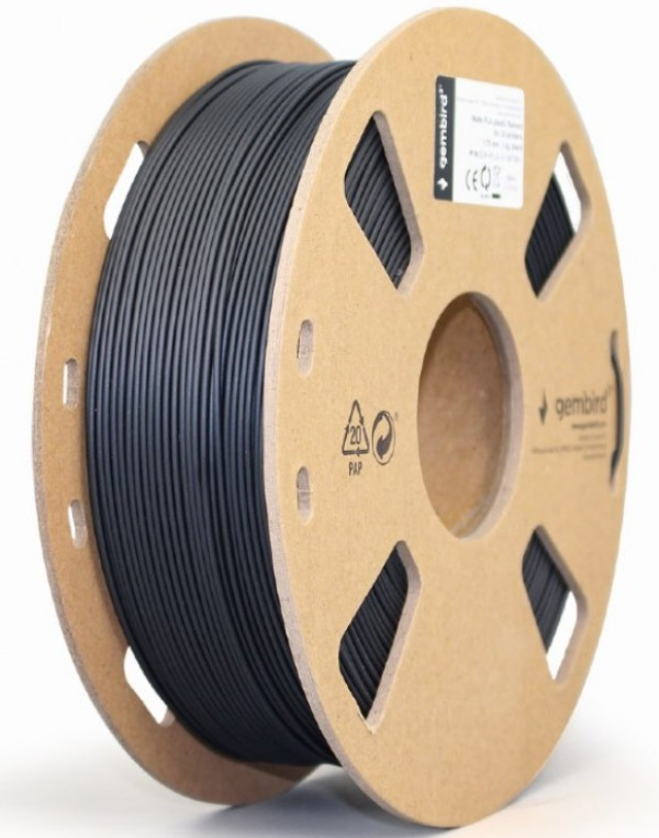 3DP-PLA-01-MTBK Mat PLA Filament za 3D stampac 1.75mm, kotur 1KG, black