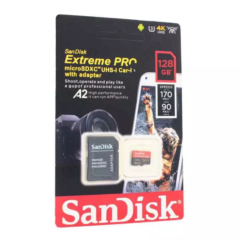 Mem,Kartica SanDisk SDHC 128GB Extreme PRO 4K UHD V30 sa adapterom CN