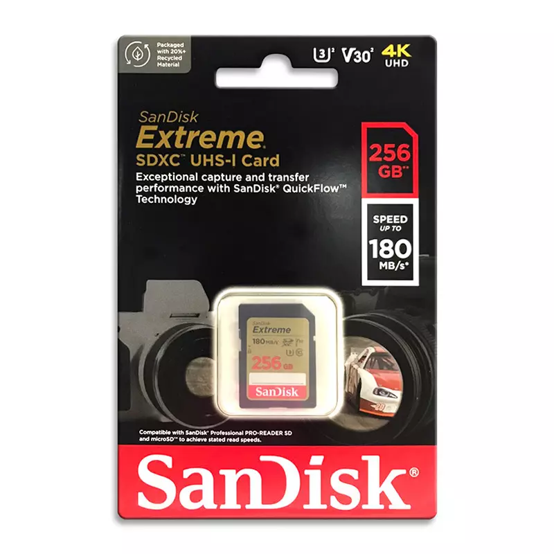 MemorijskaKartica SanDisk SDXC 256GB Extreme,180MB/s UHS-I Class 10 U3 V30