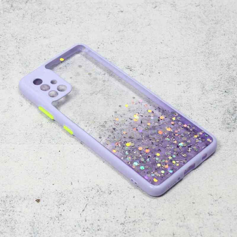 Maska Frame Glitter za Samsung A51 ljubicasta