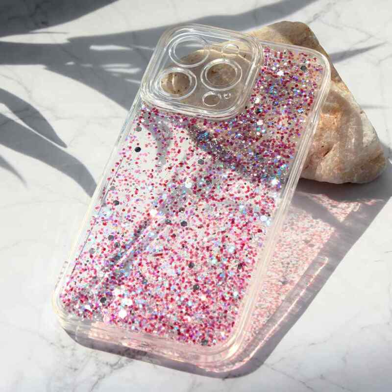 Maska Glitter za iPhone 13 Pro ljubicasta