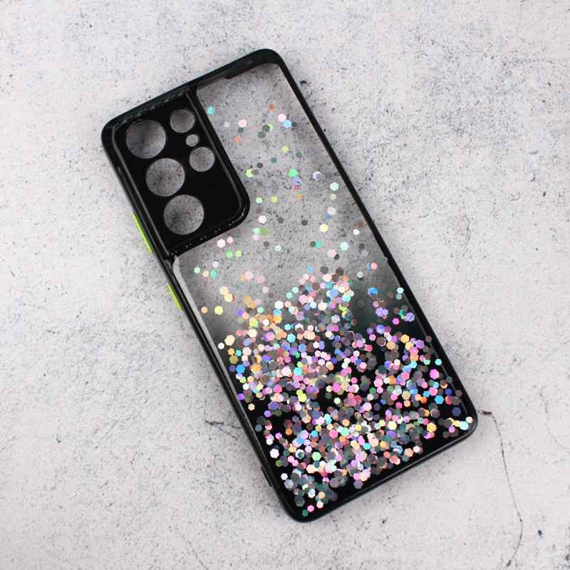 Maska Frame Glitter za Samsung S21 Ultra crna