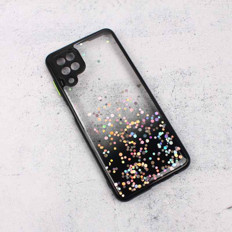 Maska Frame Glitter za Samsung A12 crna