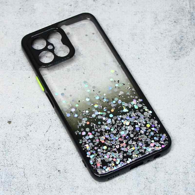 Maska Frame Glitter za Honor X8 crna