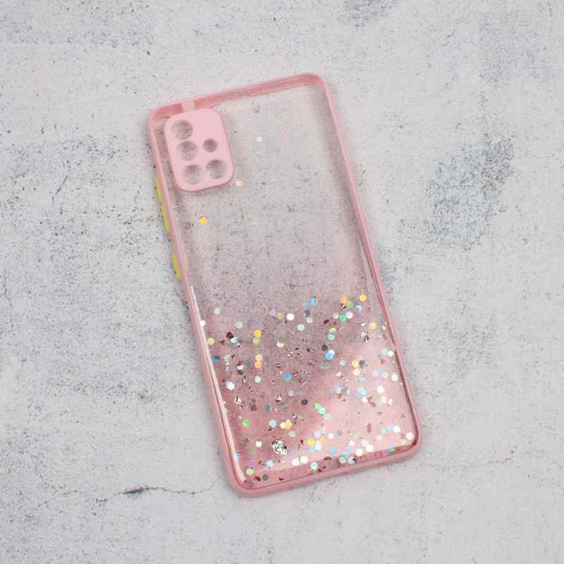 Maska Frame Glitter za Samsung A51 roze