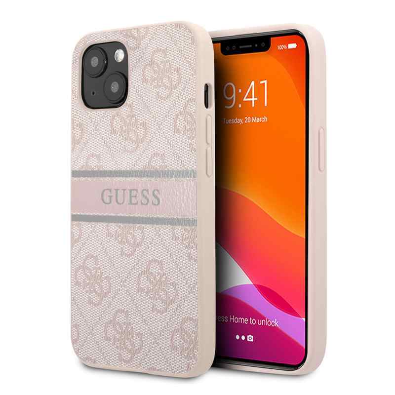 Maska Guess Stripe za iPhone 13 roze GUHCP13M4GDPI