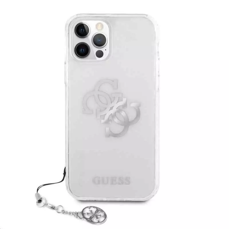 Maska Guess Hc PC 4G Metal Charm za iPhone 12 Pro Max srebrna GUHCP12LKS4GSI