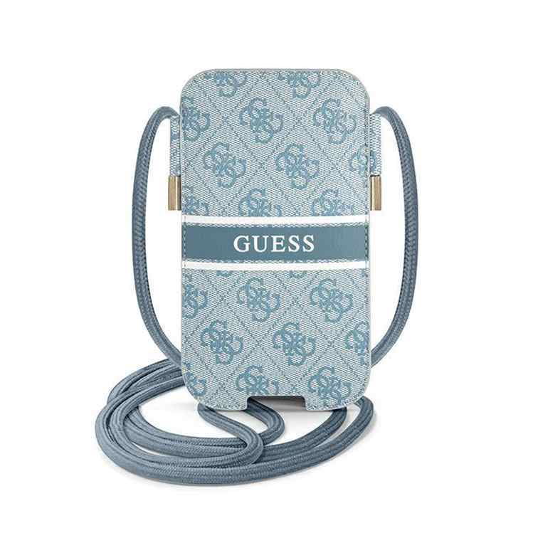 Maska Guess Pouch PU 4g Stripe 170 mm x 95mm plava GUPHM4GDBL