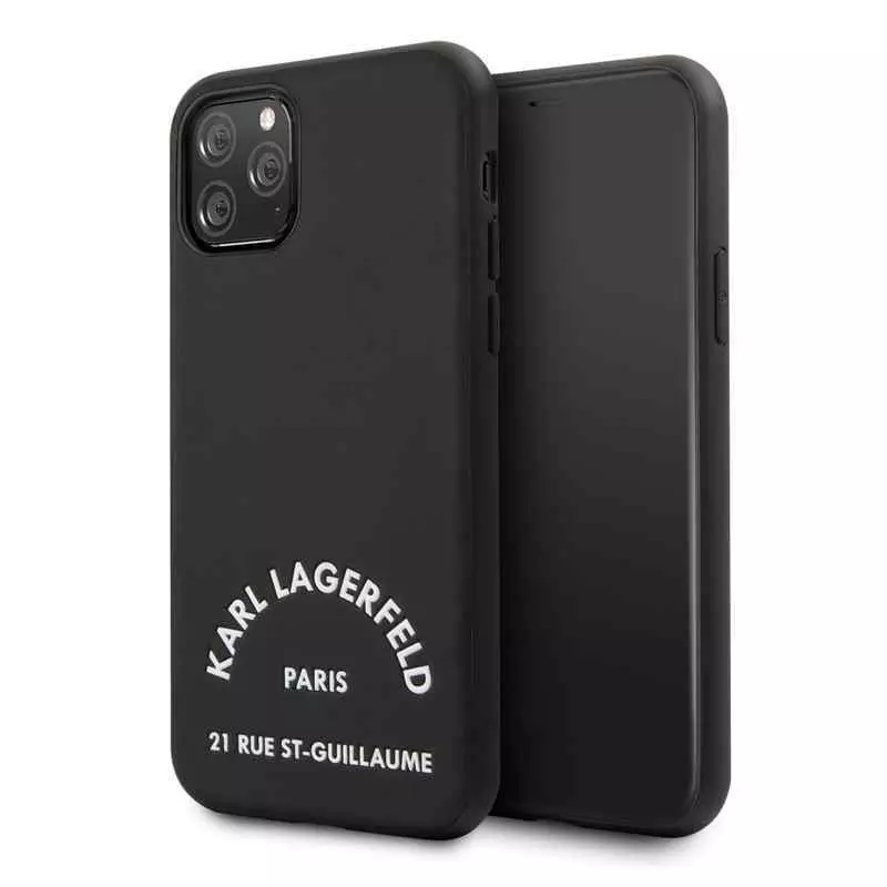 Maska Karl Lagerfeld PU Kožna ST Guillame za iPhone 11 Pro Max crna KLHCN65NYBK