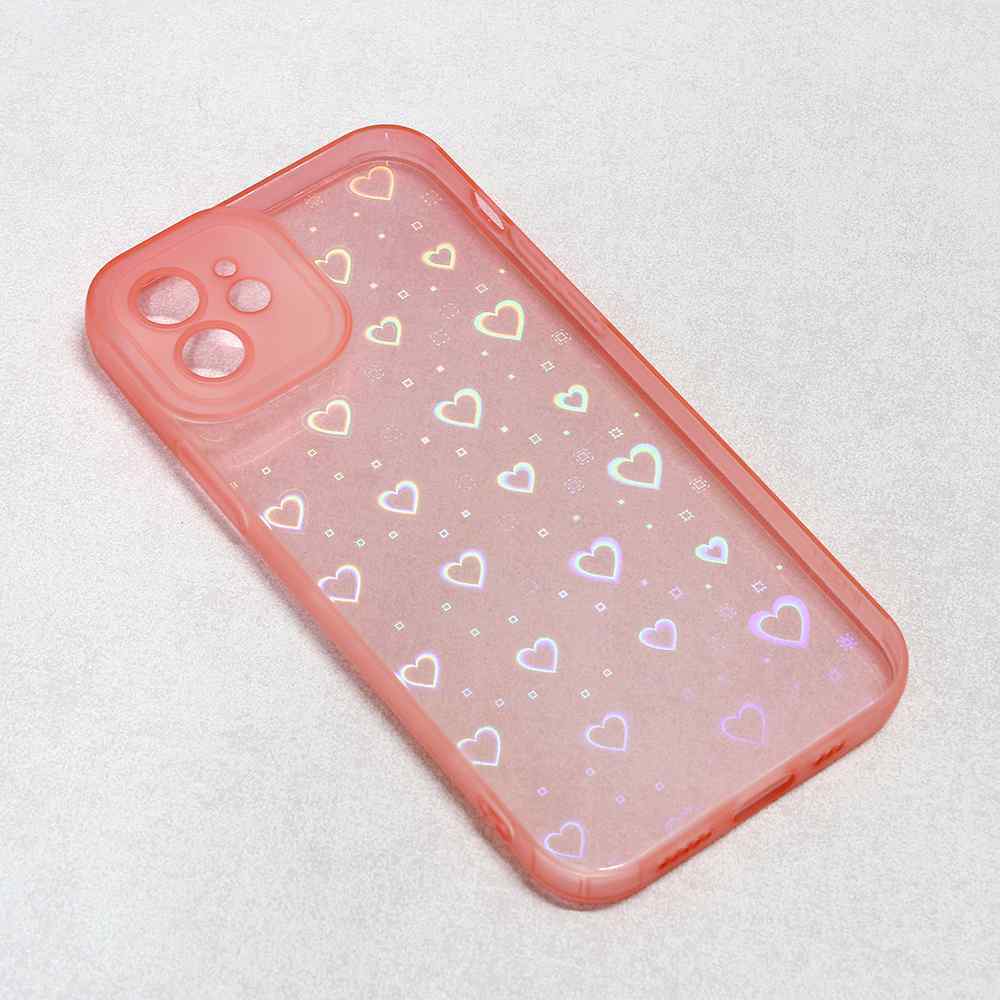 Maska Heart Color IMD za iPhone 12 roze