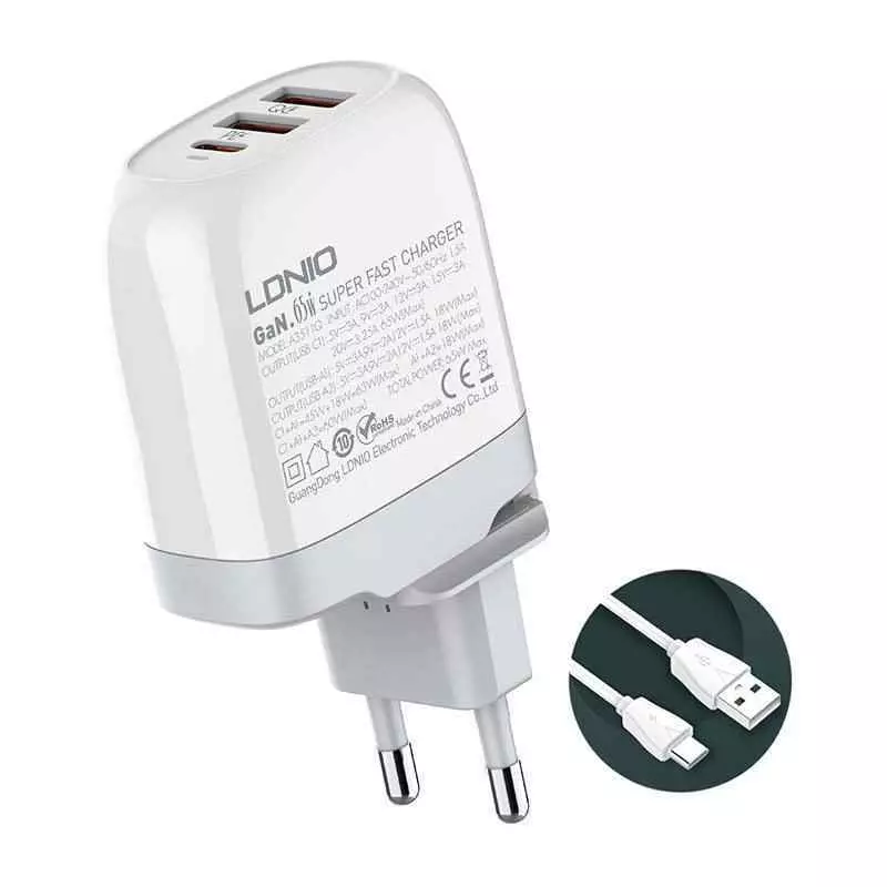 Kucni punjac LDNIO A3511Q PD,QC4+,QC3.0,PPS,65W USB na Type C