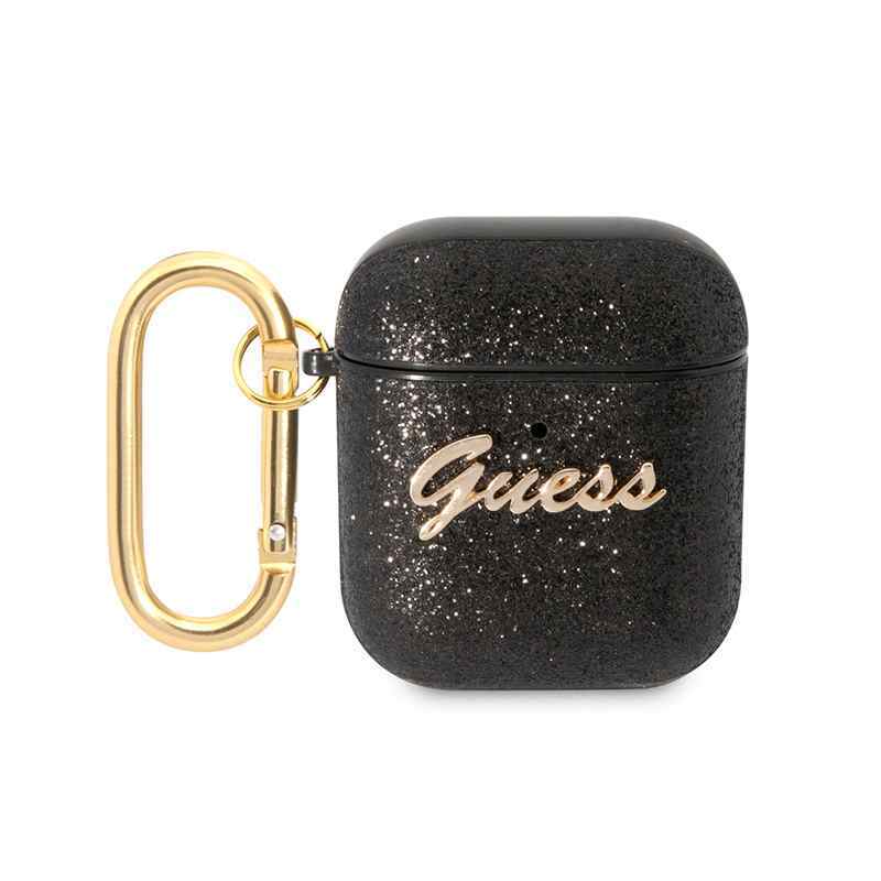 Maska Guess za 1/2 PU Glitter Flake crna GUA2HGGSHK