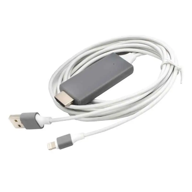 Kabl lightning na HDMI USB 2m sivi