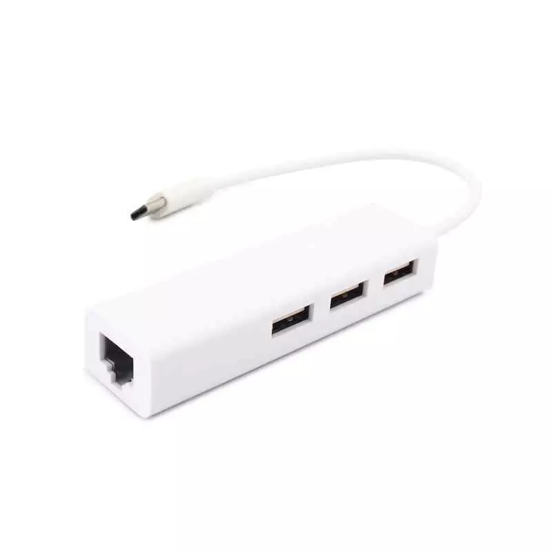 Adapter Type C na 3 USB 2.0 + RJ45 100Mb JWD-T4