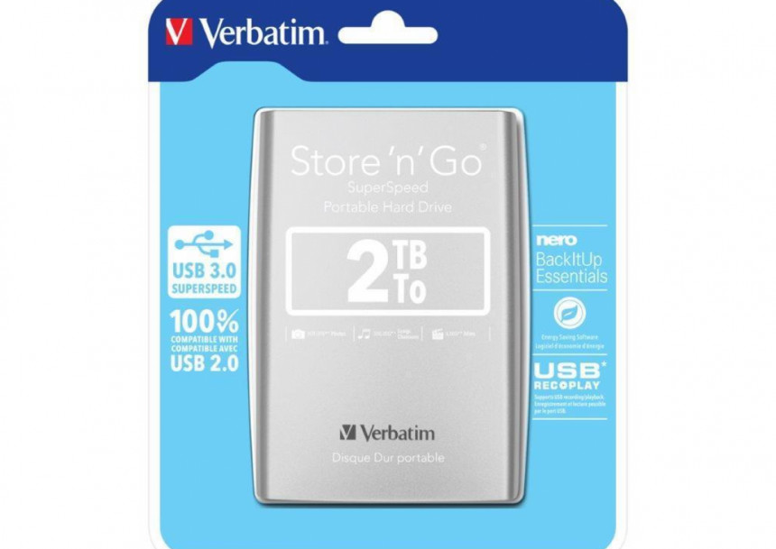 Verbatim HDD 2TB 3.0 Sivi (53189)