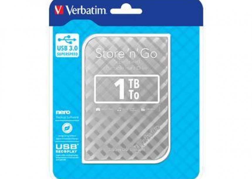 Verbatim HDD 1TB 3.0 Siv Kocka (53197)