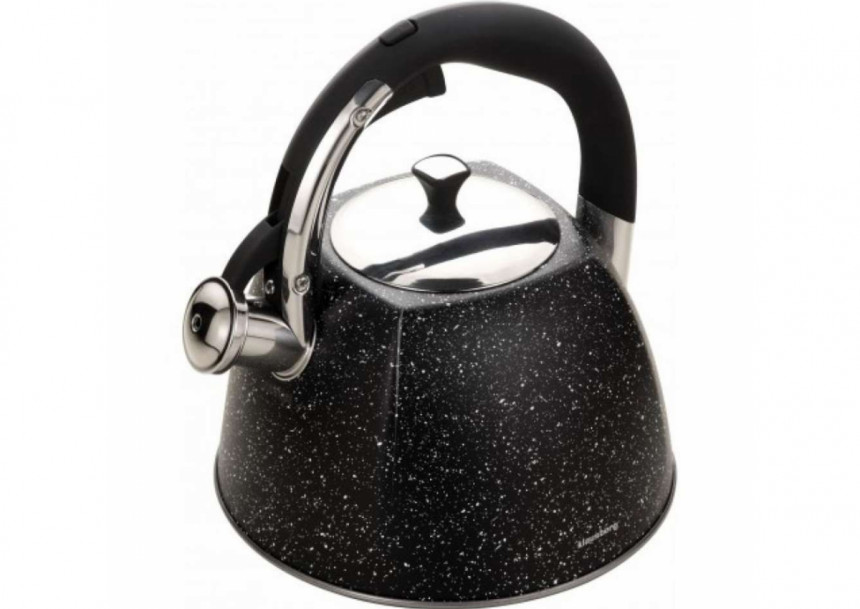 KLAUSBERG KB7259 ČAJNIK SA ZVIŽDUKOM CRNI MERMERNI 3L