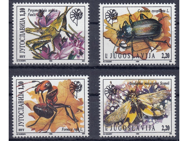 Jugoslavija 1996 Fauna Bube Insekti serija MNH