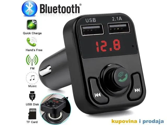 V2 Bluetooth Auto Car Kit USB punjač MP3 Handsfree FM