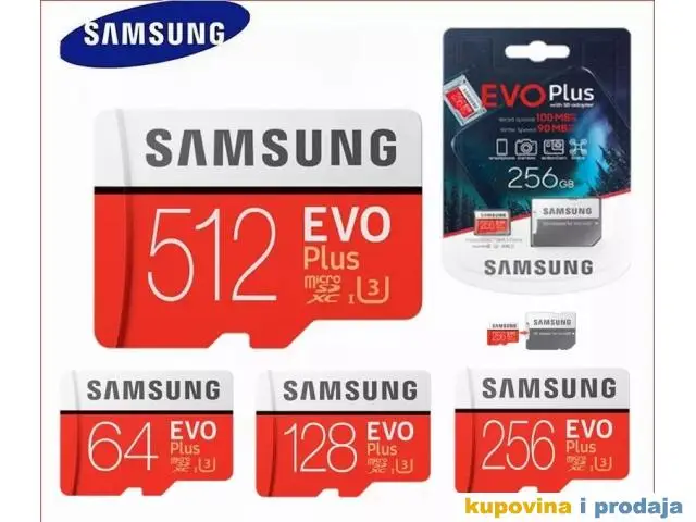 NOVO - Samsung Evo Plus 128Gb, 256GB, 512GB Micro SD Kartic