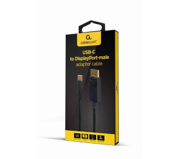 GEMBIRD - USB-C to DisplayPort-male adapter, 4K 60 Hz, 2 m, black