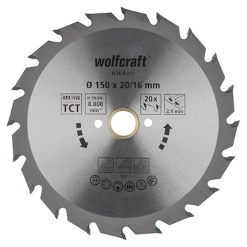 Wolfcraft kružna testera za ručne cirkulare HM ø150x20x2.4mm 6364000