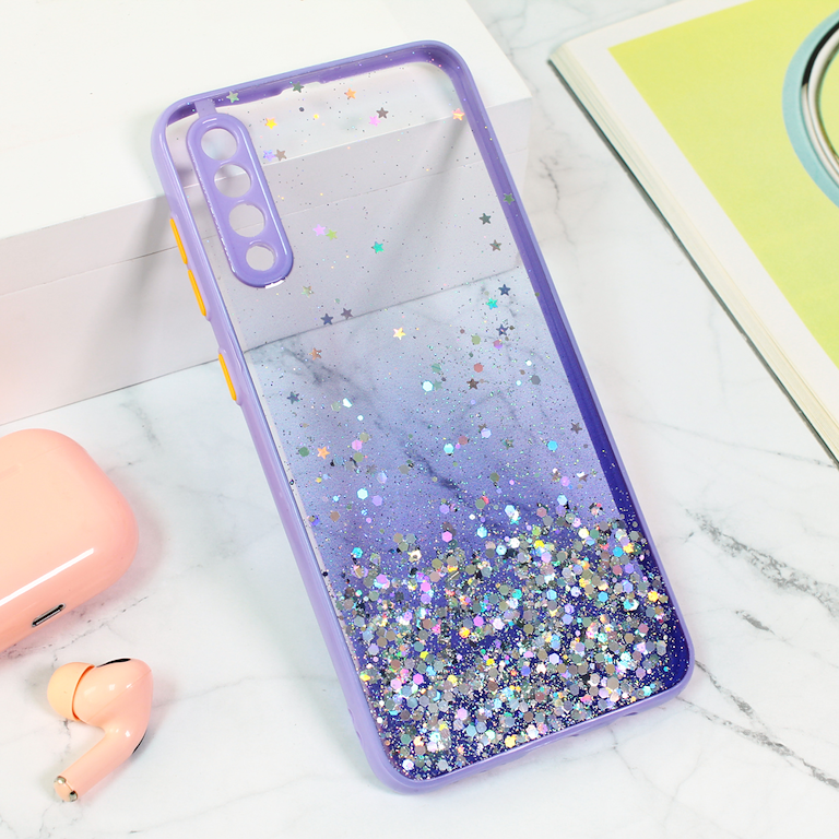 Maska Frame Glitter za Samsung A307F/A505F/A507F Galaxy A30s/A50/A50s ljubicasta