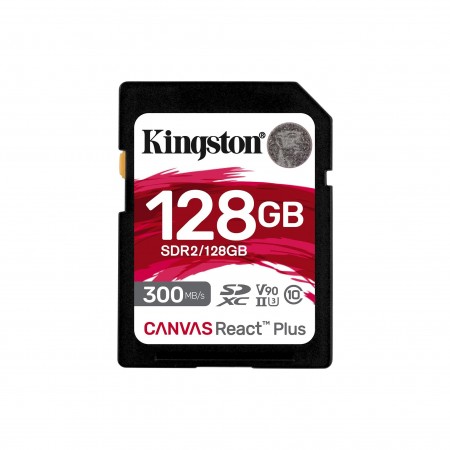 Kingston 128GB SD Canvas React Plus UHS-II U3 V90 (SDR2/128GB)