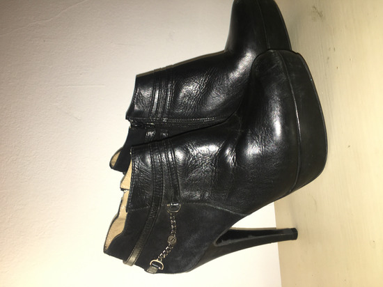 Ankle boots crne mix kožne