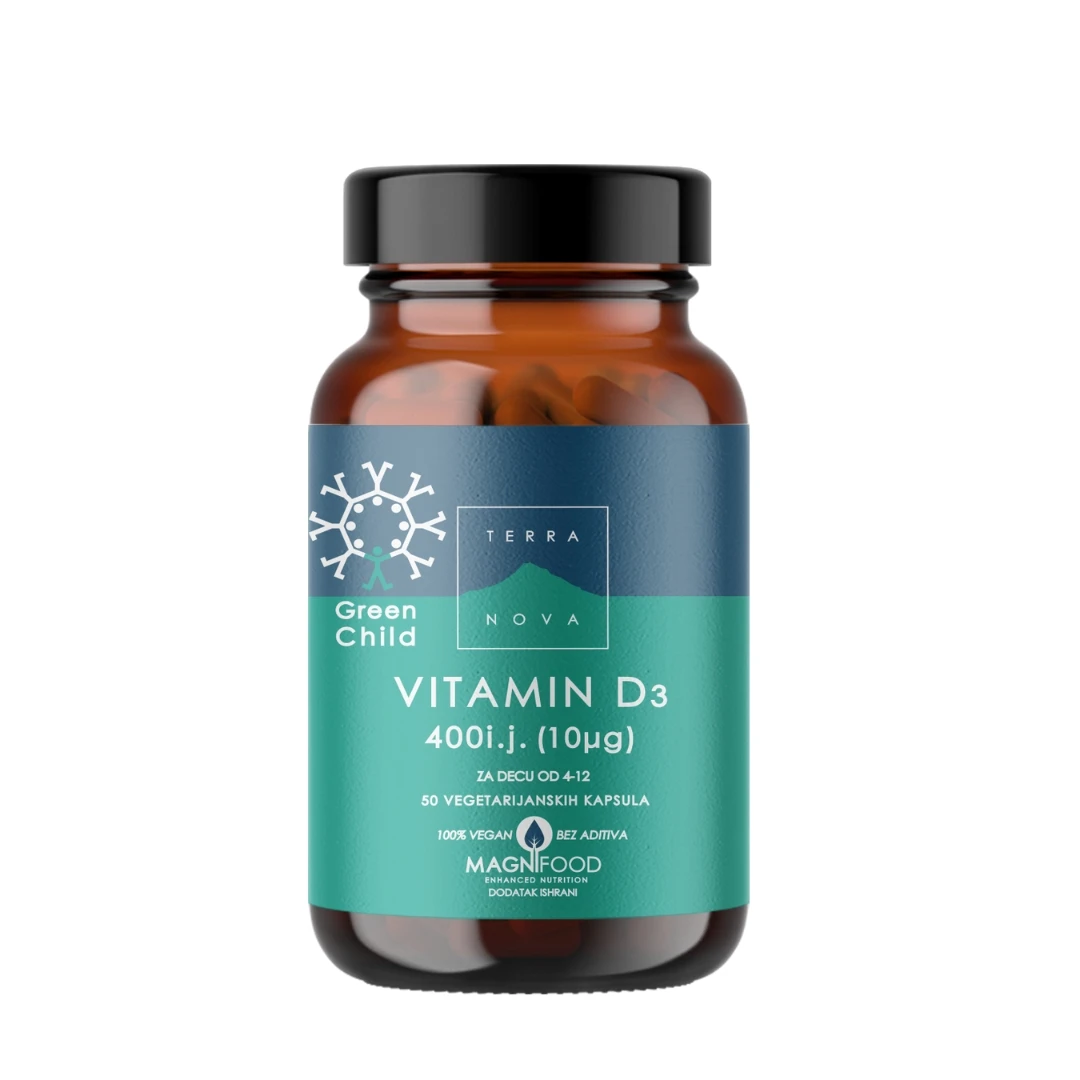 TerraNova VITAMIN D3 za DECU Green Child 400 IU 50 Kapsula