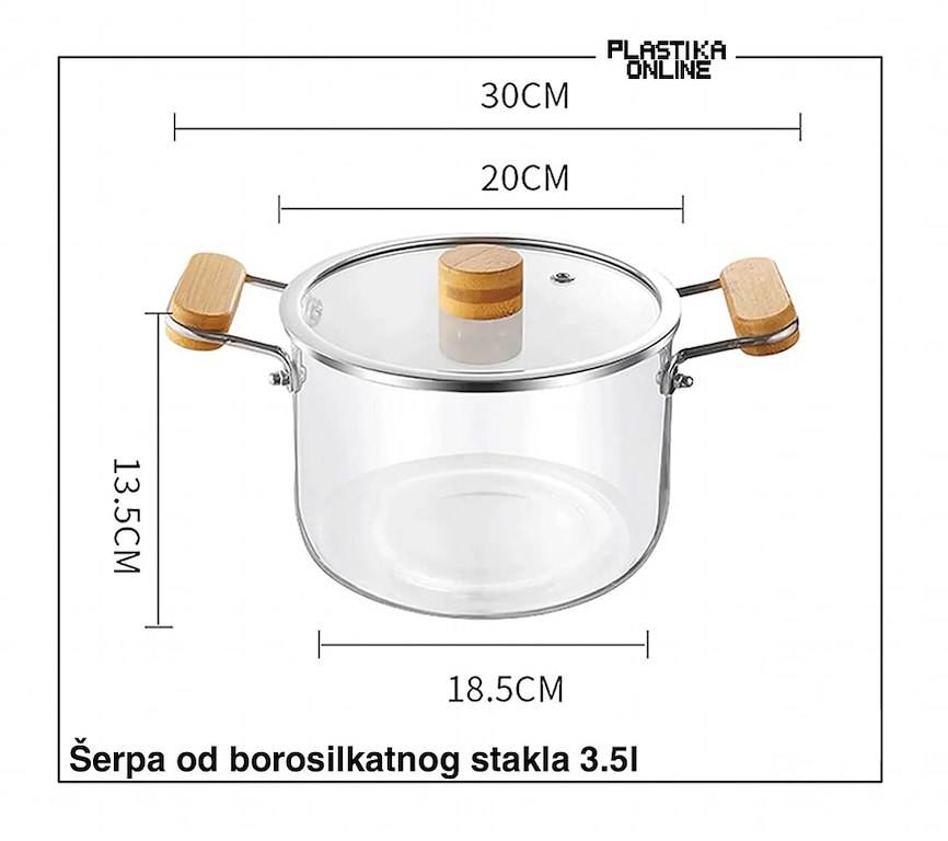 Šerpa od borosilkatnog stakla 3.5l