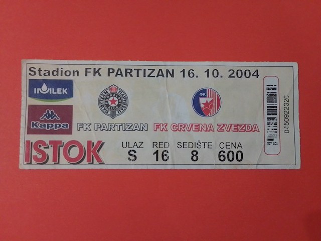ULAZNICA FK PARTIZAN - FK CRVENA ZVEZDA 16.10.2004