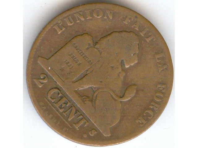 Belgija 2 centimes 1861