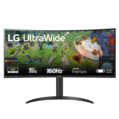 Monitor LG 34WP65CP-B 34"/VA,zakrivljen,21:9/3440x1440 /160Hz/1ms MBR/HDMIx2,DP/Freesync/visina