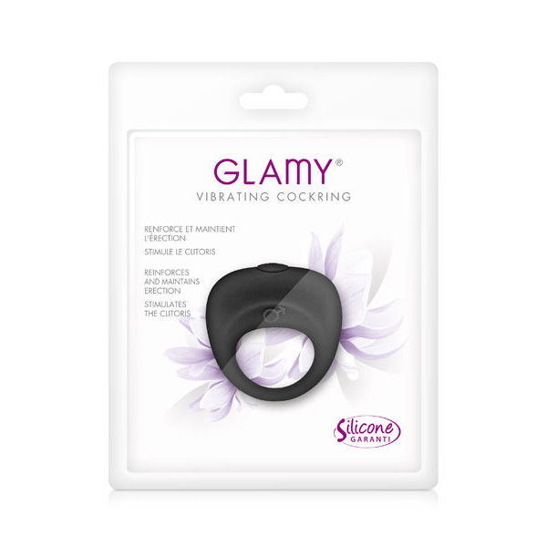 Glamy vib cock ring black