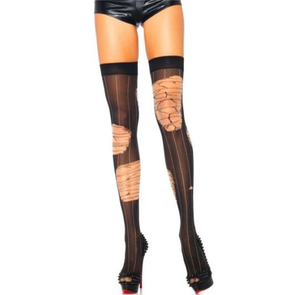 Leg Avenue Distressed striped thigh highs 6328